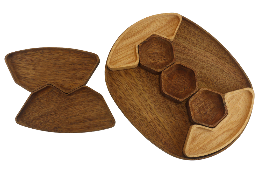 Plato botanero en forma de tortuga - 100% madera